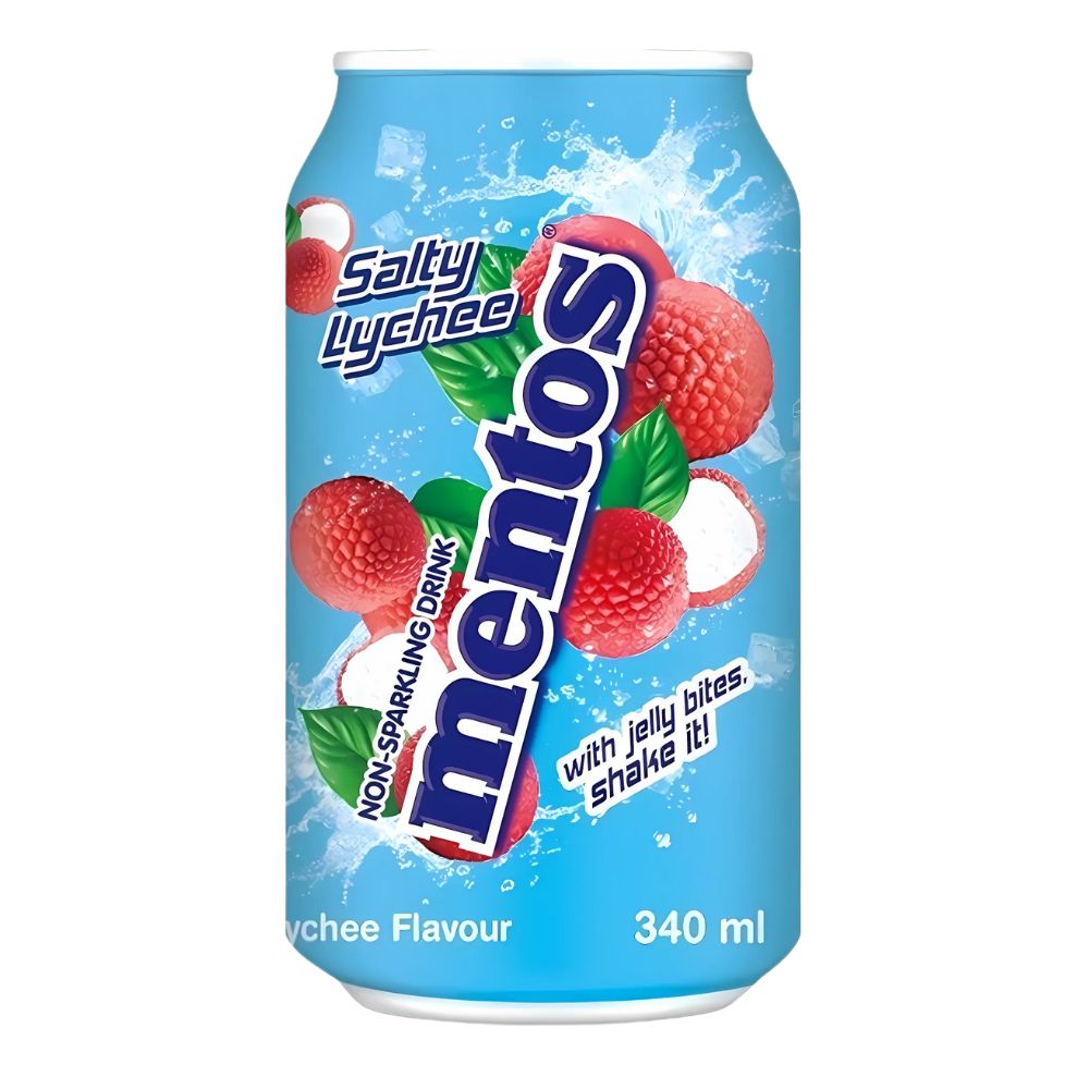 Mentos Salty Lychee Drink - boisson avec morceaux de gelée de coco au goût de litchi de 340ml ...