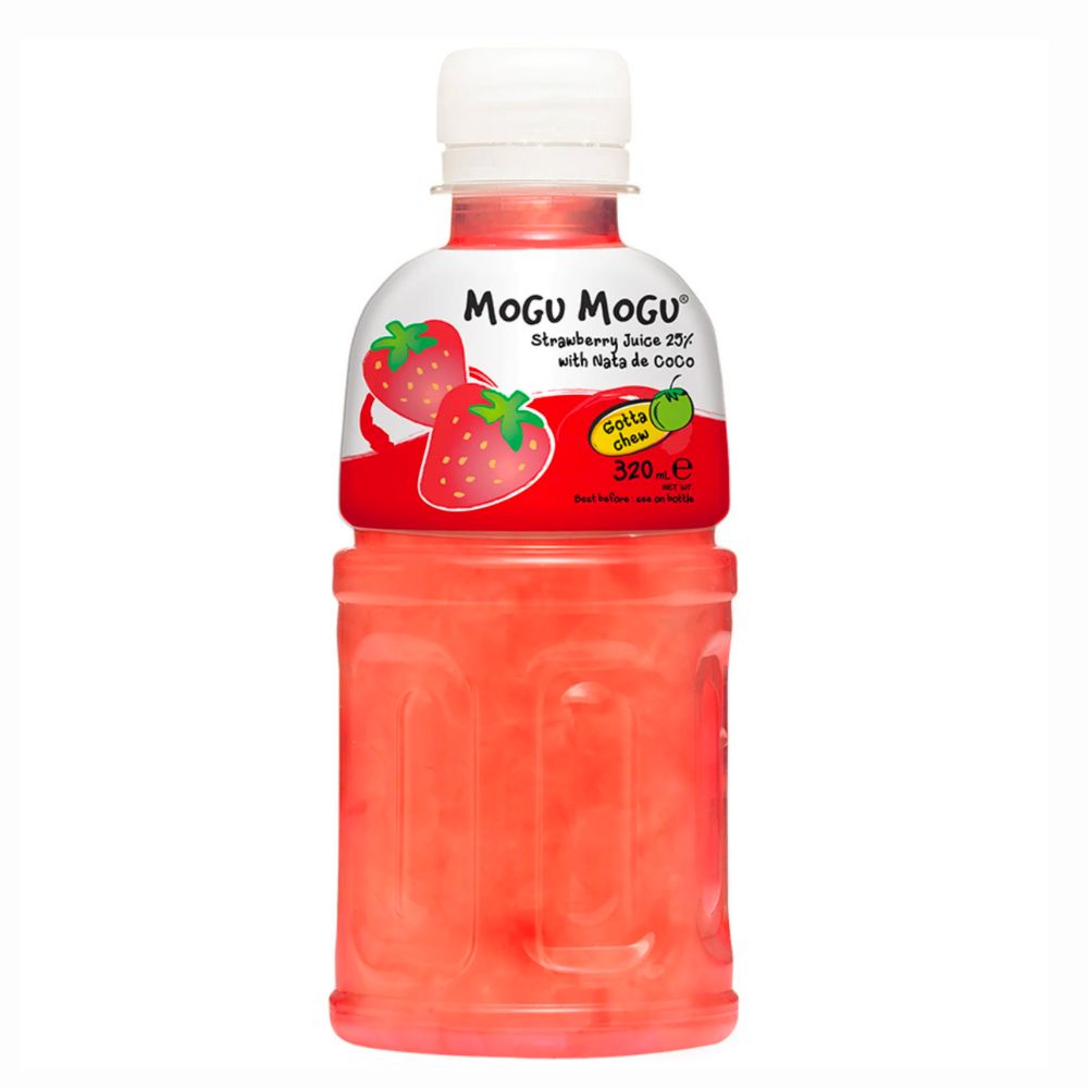 Mogu Mogu Strawberry Flavored Drink - boisson au jus de fraise et Nata de coco de 320ml ...