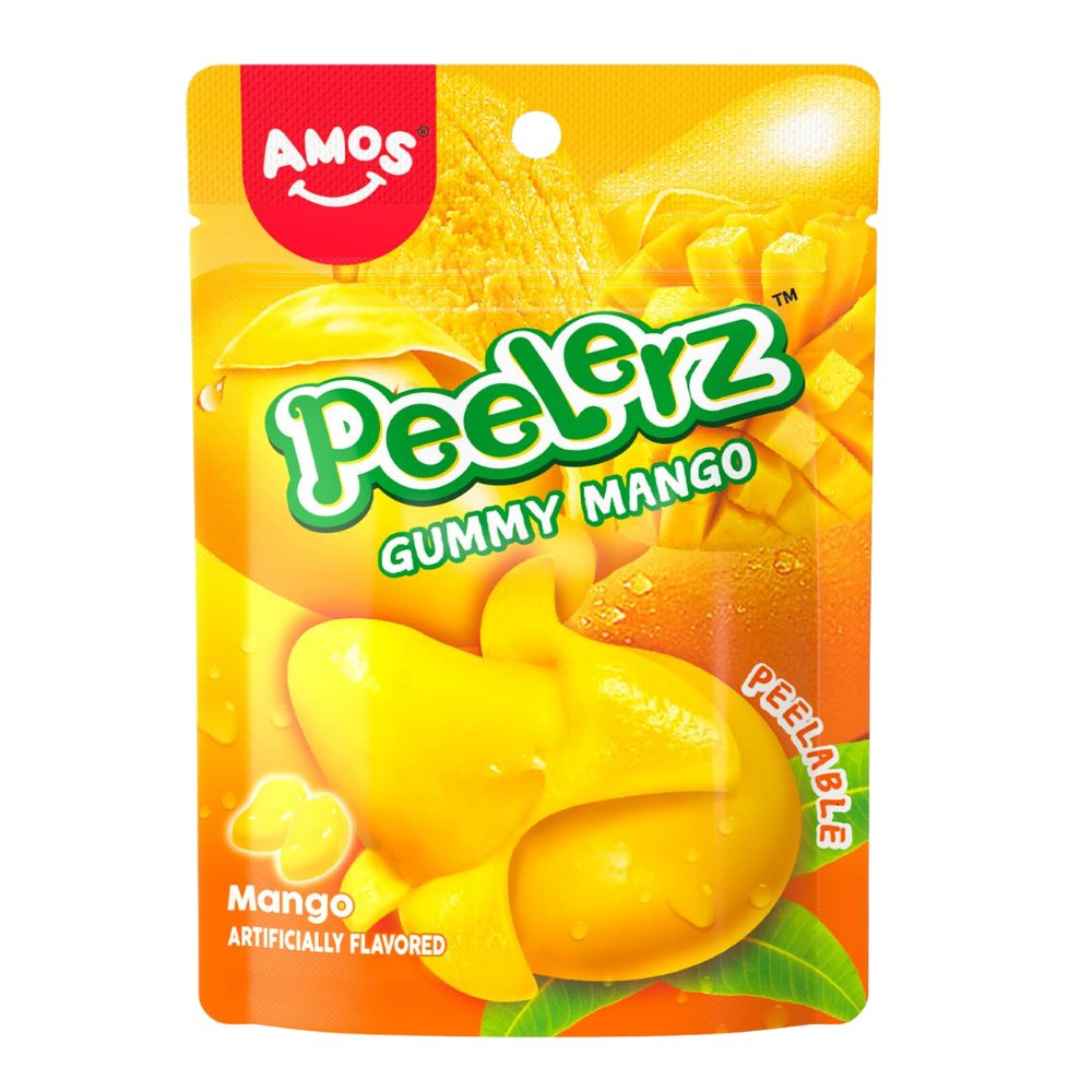 Amos Peelerz Gummy Mango - bonbons gélifiés au goût de mangue de 65g ...