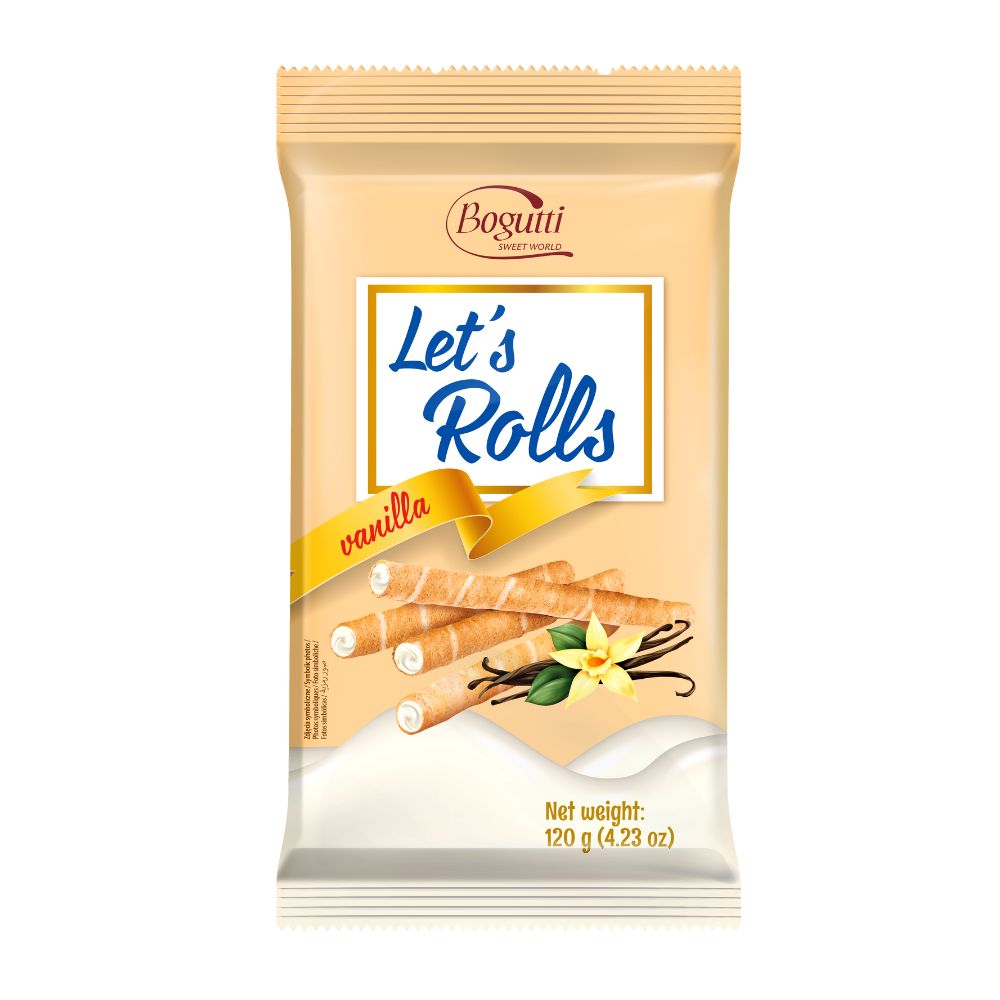 Bogutti Let's Rolls Vanilla - gaufrette avec crème à la vanille de 120g – American Uncle