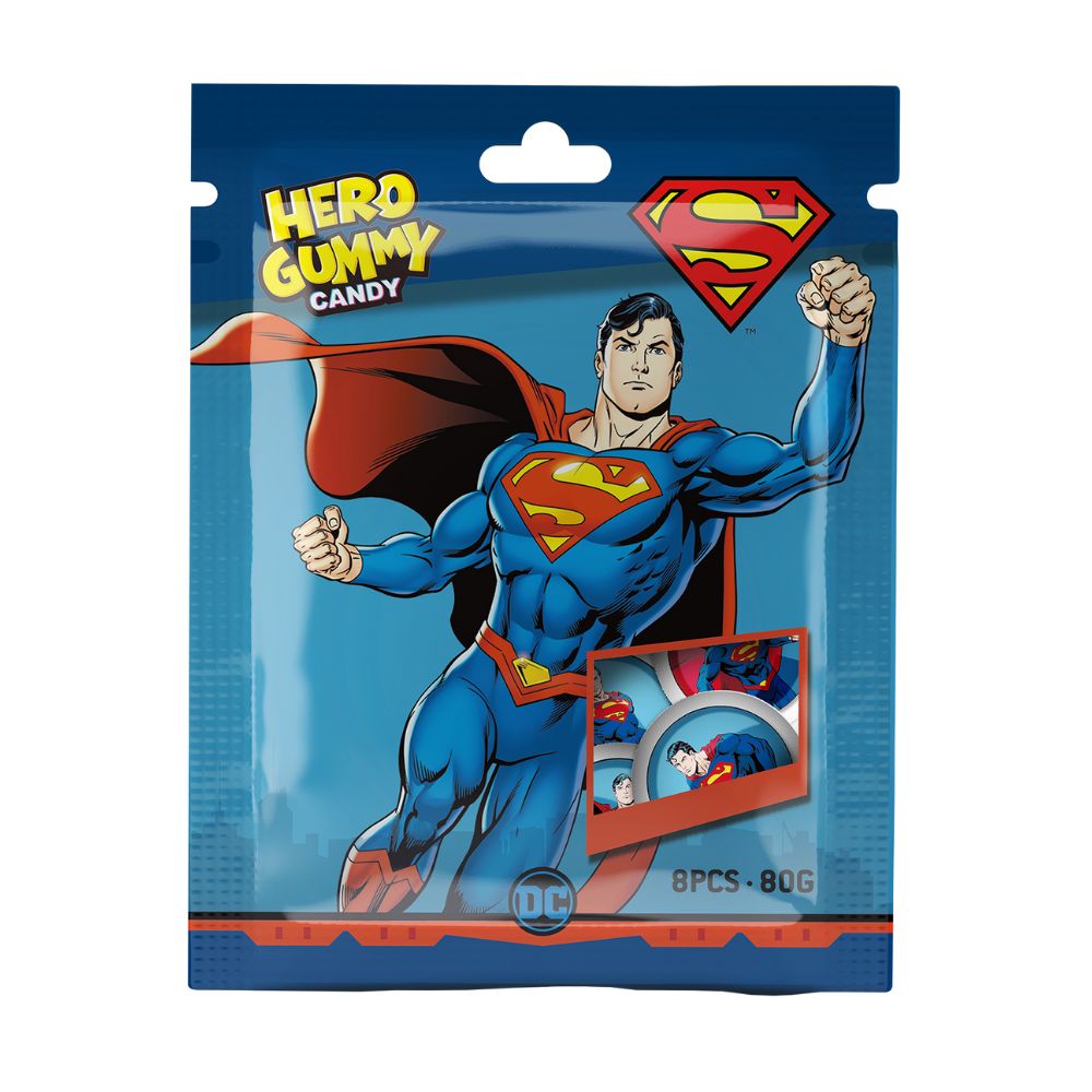 Hero Gummy Candy Superman - bonbons gélifiés avec un fourrage au goût ...