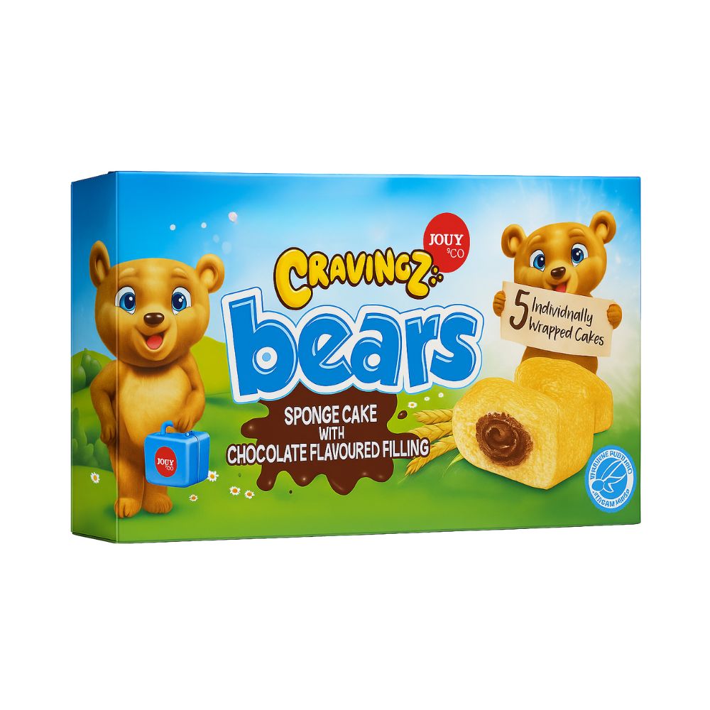 Jouy & Co Cravingz Bears Sponge Cake Chocolate - gâteaux fourrés au goût de chocolat de 200g ...