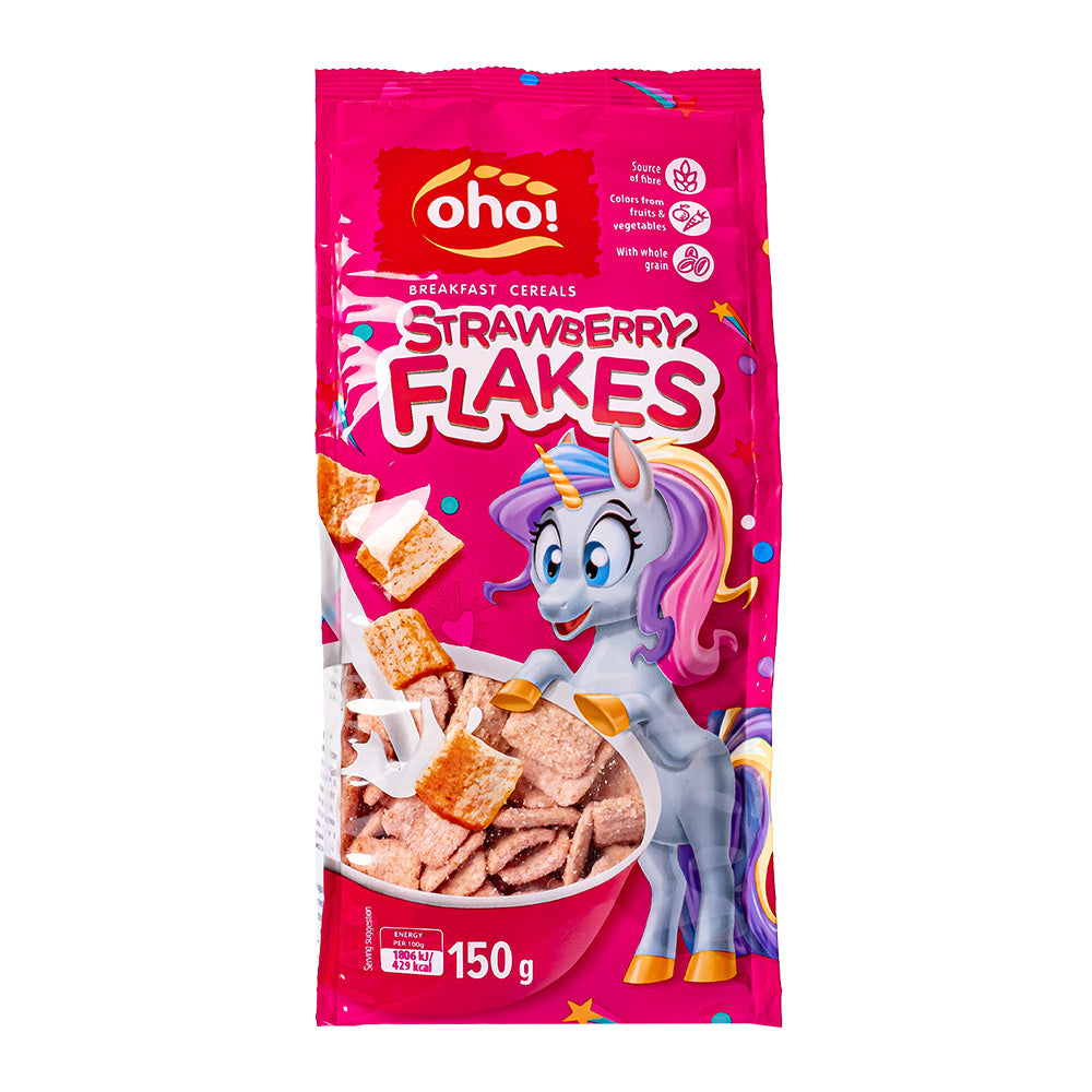 Oho Flakes Strawberry, céréales à la fraise de 150g – American Uncle