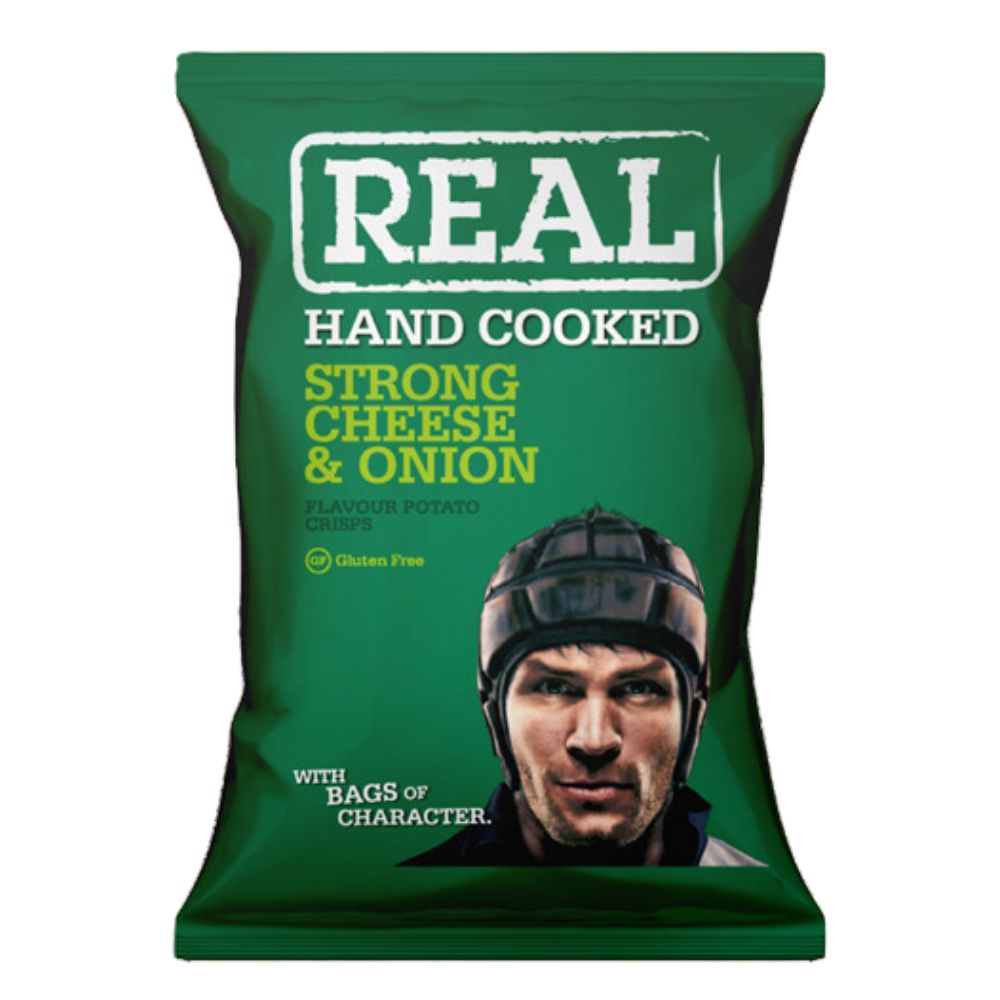 Real Strong Cheese And Onion Flavour Potato Crisps - chips au goût d ...