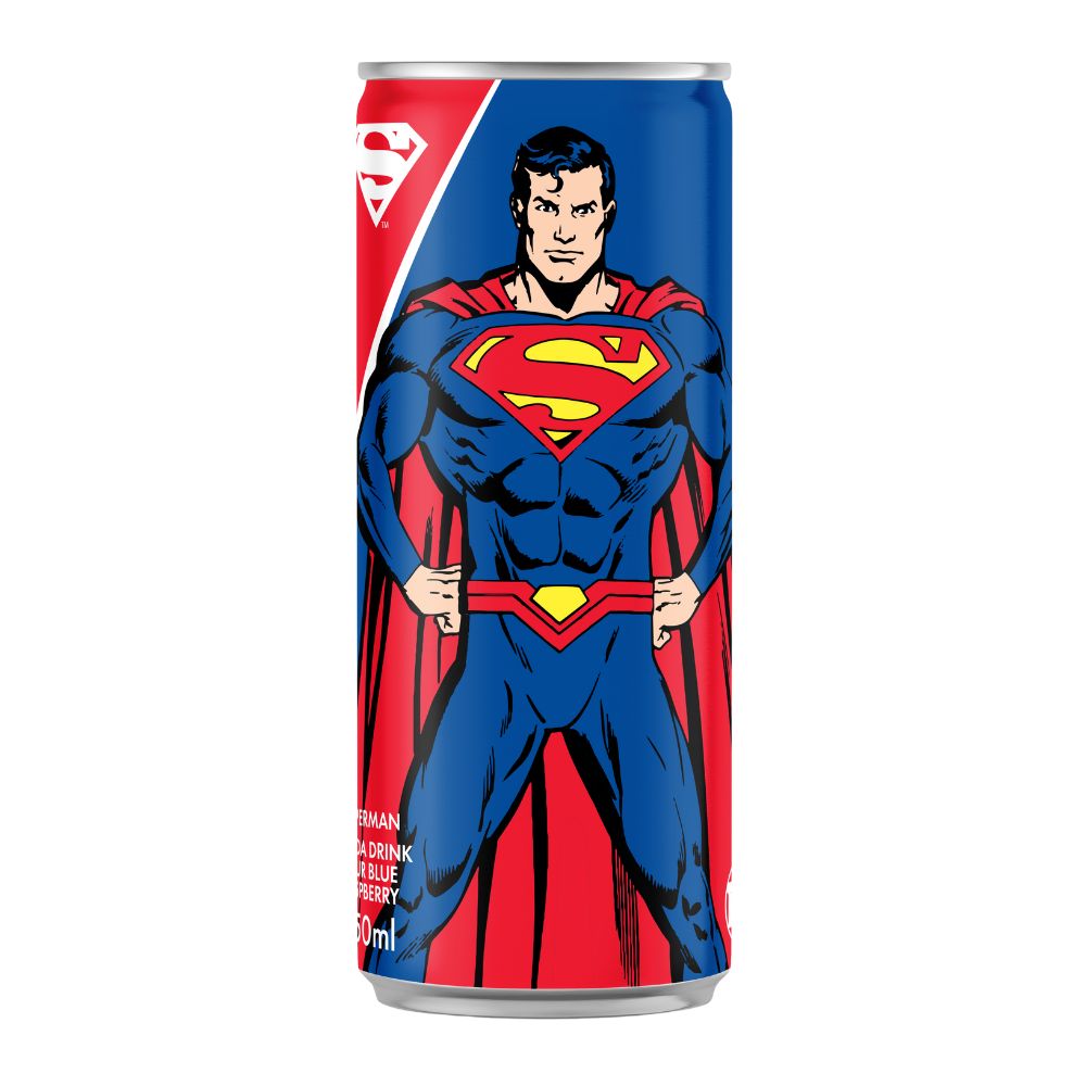 Superman Sour Blue Raspberry Soda Drink, boisson gazeuse sans alcool a ...