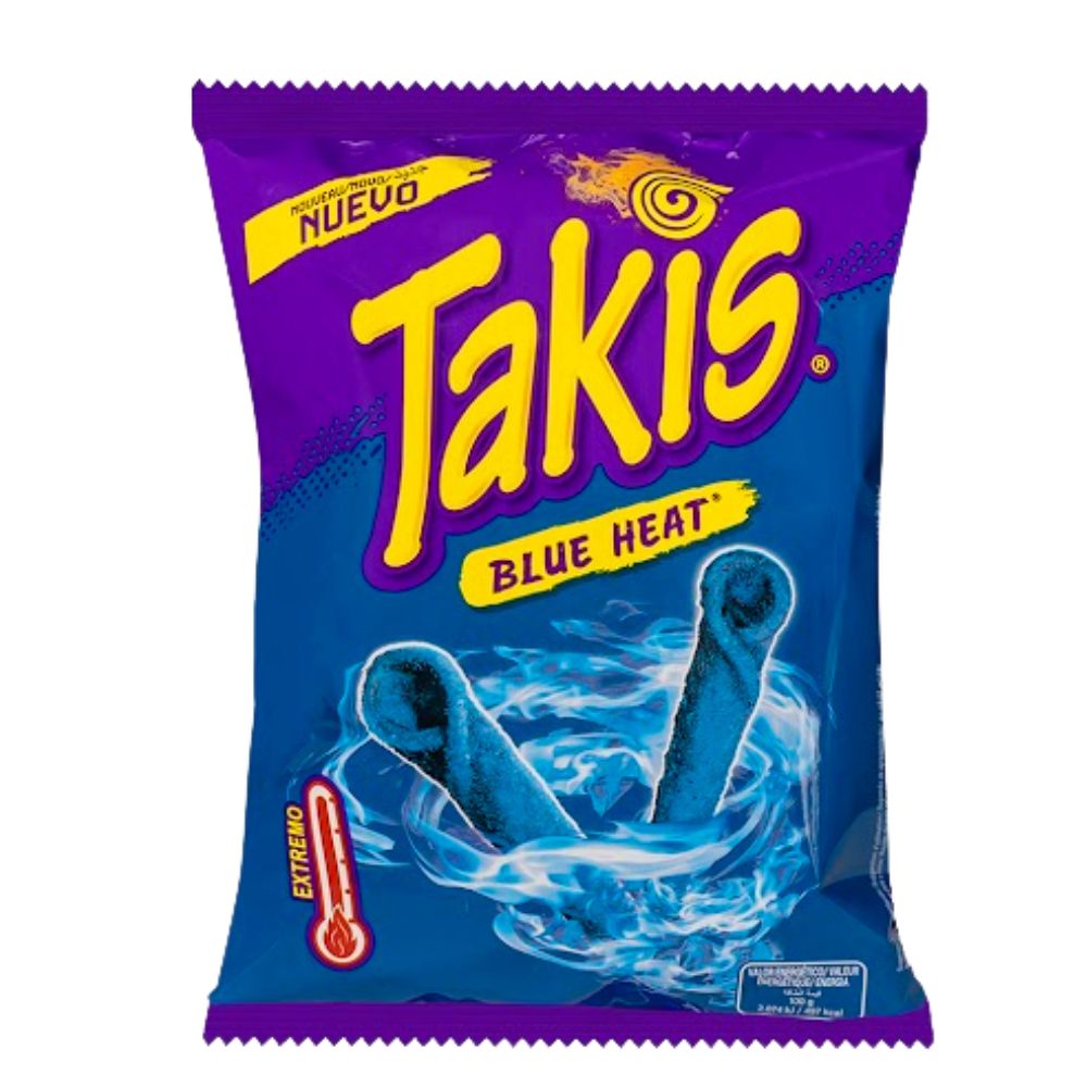 Takis Blue Heat - tortillas en spirale au goût de piment et citron vert ...