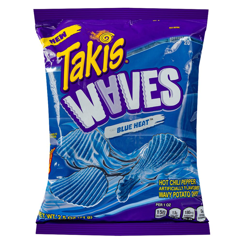 Takis Waves Blue Heat - chips épicées au goût de citron vert de 71g ...