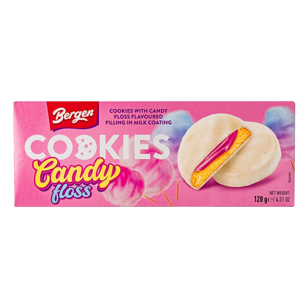 Bergen Cookies Candy Floss - biscuits fourrés à la crème au goût de ...