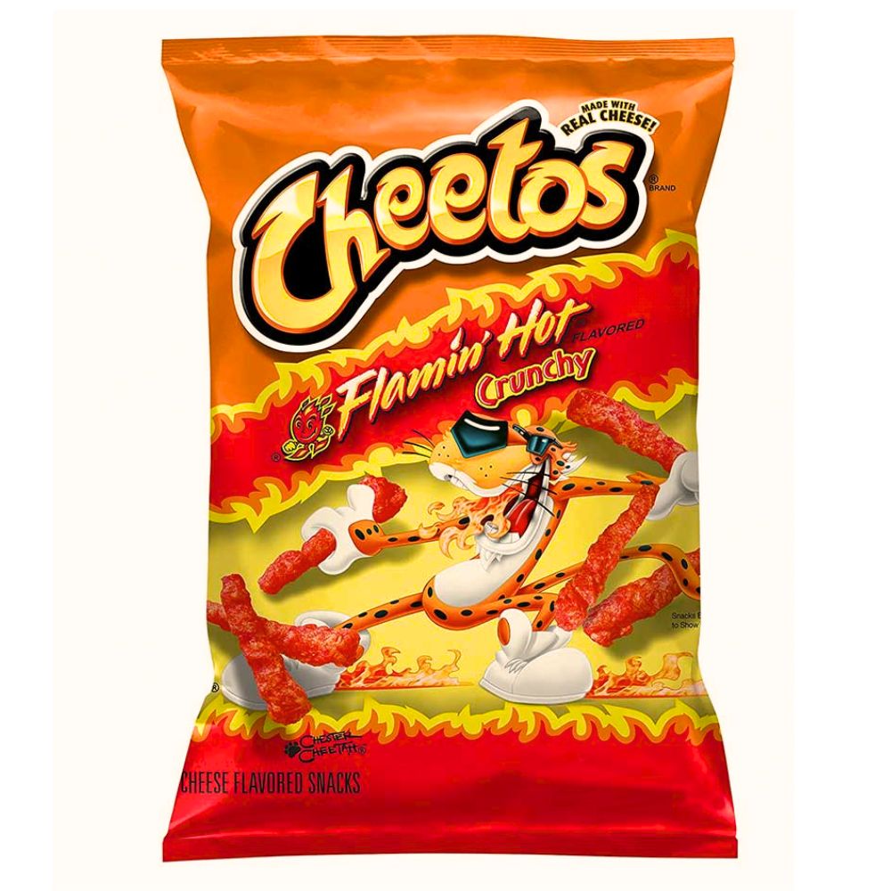 Cheetos Flamin' Hot Crunchy - bâtonnets de maïs au fromage épicé de 75g ...