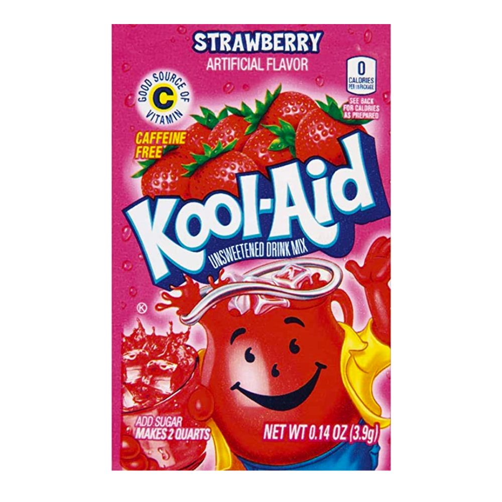 Kool Aid Strawberry - préparation pour boisson à la fraise de 3,9g ...