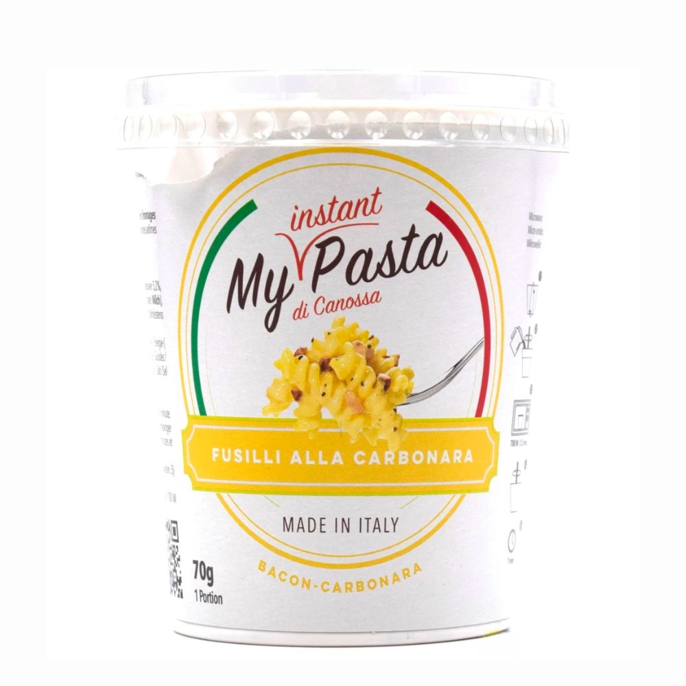My Instant Pasta Fusilli alla Carbonara - pâtes à la carbonara de 70g ...