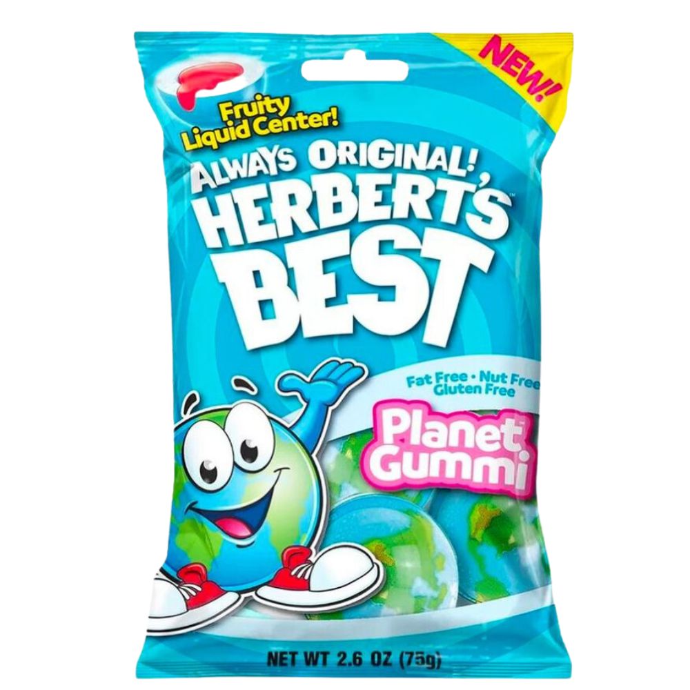 Planet Gummi - bonbons à la fraise fourrés d'un liquide fruité de 75g ...