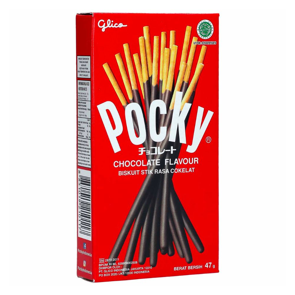 Pocky Chocolate Flavour - biscuits enrobés de crème au chocolat de 47g ...