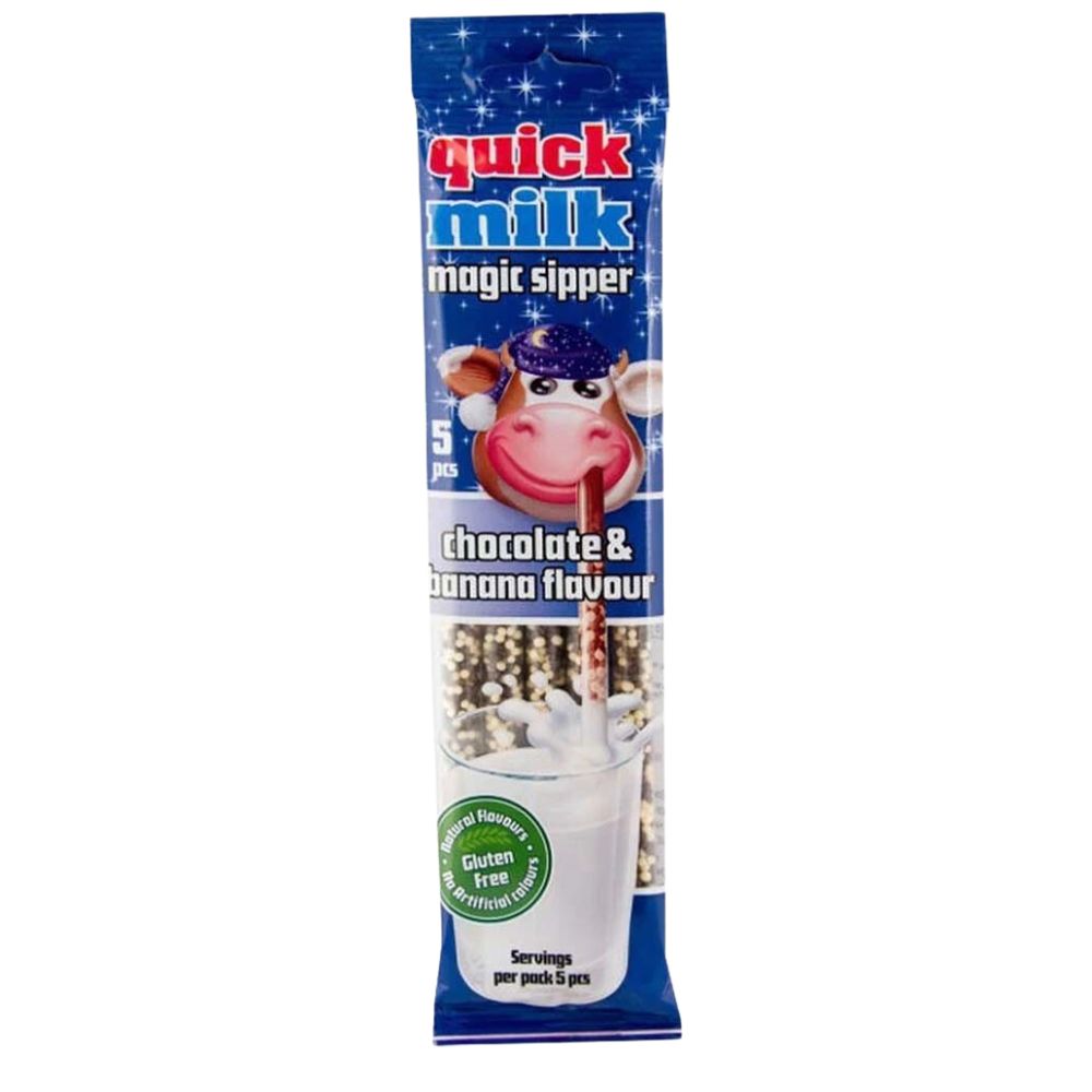 Quick Milk Magic Sipper Choco Banana - pailles avec bonbons au goût de ...