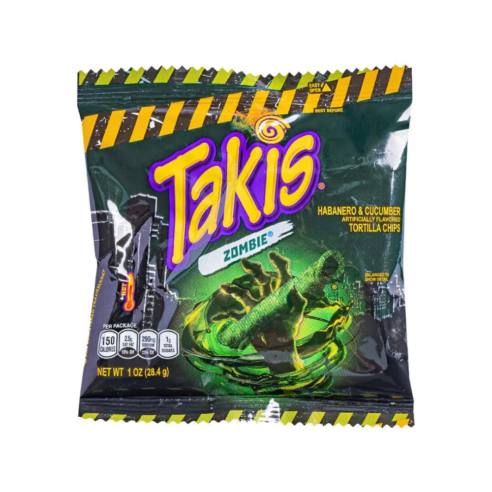 Takis Zombie - tortilla de maïs frit goût piment et concombre de 28g ...
