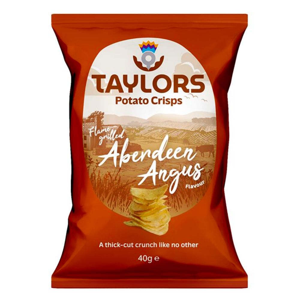 Taylor Potato Crisps- Aberdeen Angus - chips saveur viande Angus de 40g ...