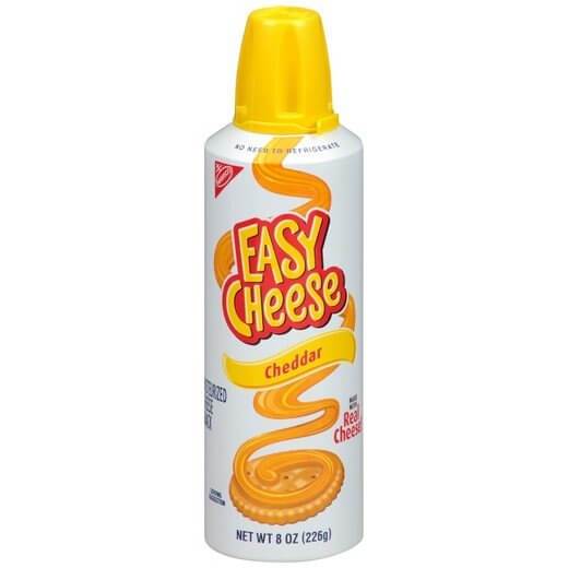 Easy Cheese Cheddar - condiment spray au fromage cheddar de 226g ...
