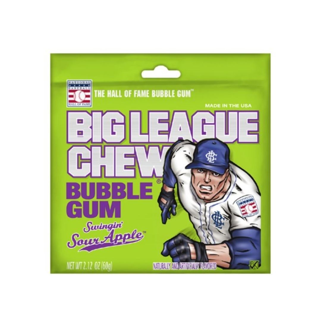 Big League Chew Bubble Gum Swingin' Sour Apple - chewing-gum effiloché ...