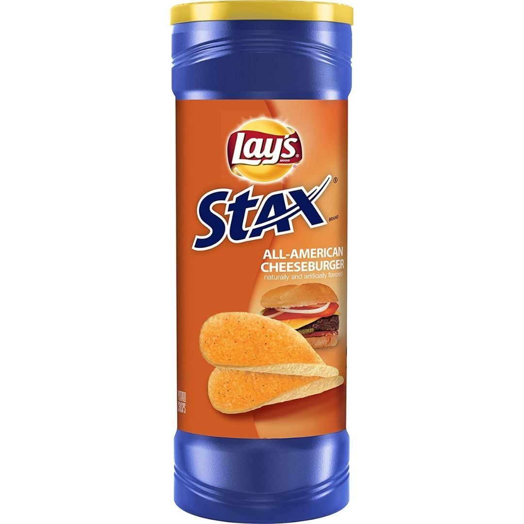 Lay's Stax All-American Cheeseburger - chips au cheeseburger de 155,9g ...