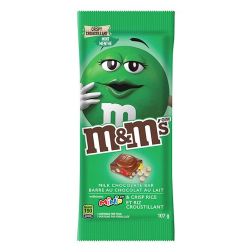M&M's Mint Bar - barre de chocolat à la menthe avec m&m's de 107,7g ...