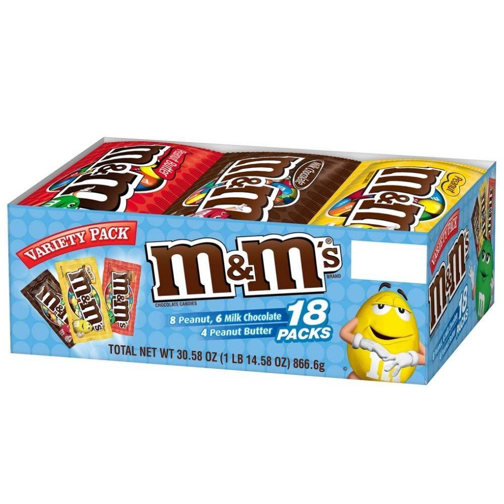 M&M's Variety Pack - 3 saveurs mixtes de M&M's en 18 paquets de 866,6g ...