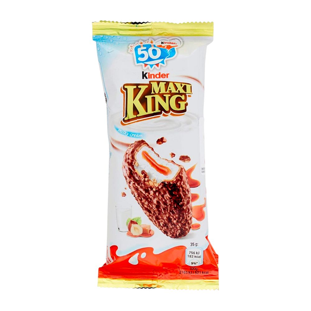 Kinder Maxi King - snack dessert au lait et crème caramel de 35g ...