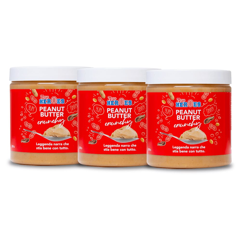 3x New Heroes Peanut Butter Crunchy - beurre de cacahuètes avec ...