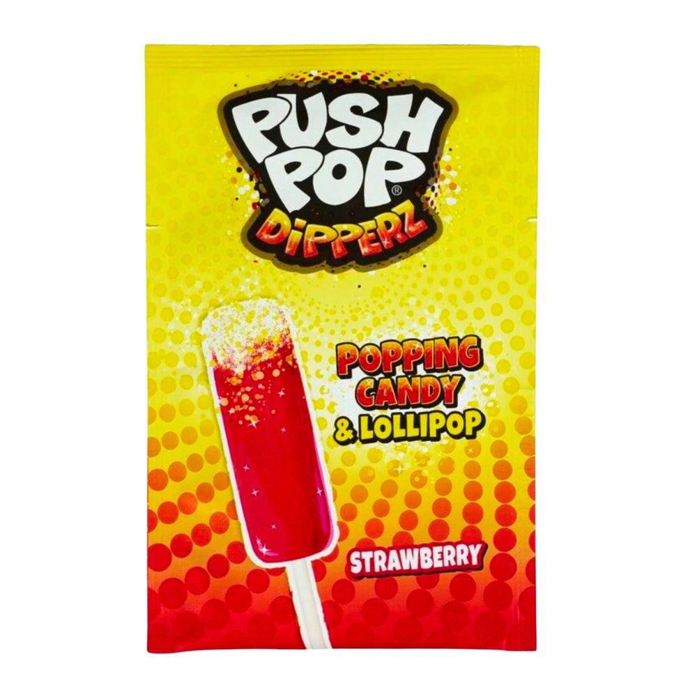 Push Pop Dipperz - sucette à la fraise enrobée de granulés pétillants ...