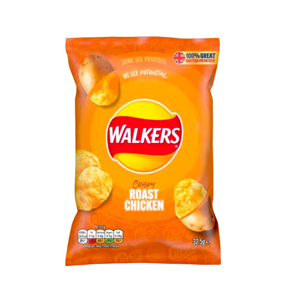 Walkers Crispy Roast Chicken - chips au goût de poulet rôti de 32,5g ...